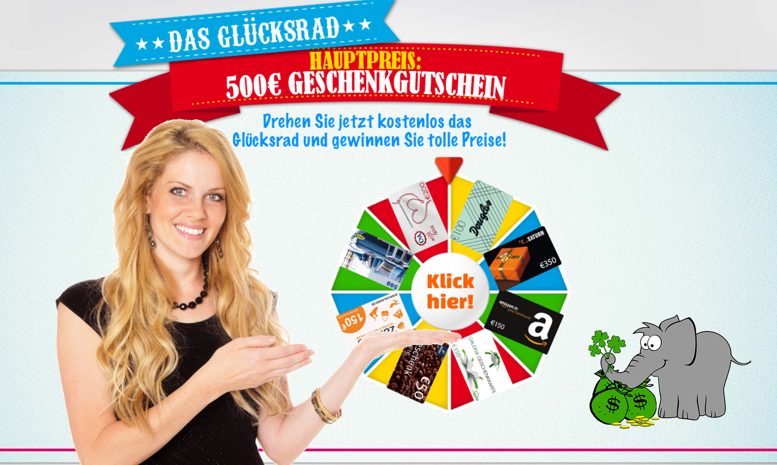 Jetzt am Glücksrad drehen und tolle Preise gewinnen | Der Gewinnofant